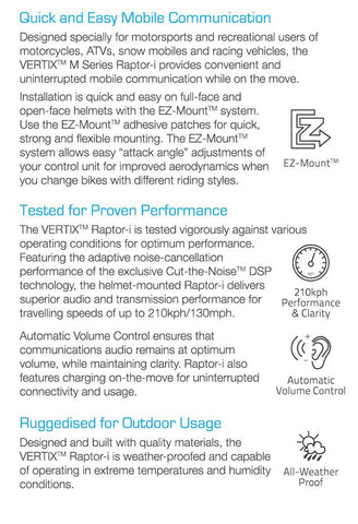 RAPTOR-i - Your Ultimate Motorcycle Intercom | VERTIX GLOBAL